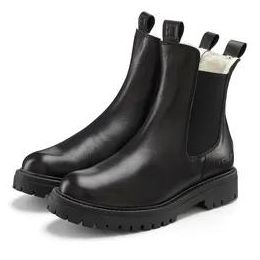 Stiefelette ELBSAND "Chelseaboots", Damen, Gr. 42, schwarz, Obermaterial: 100% Rindsleder. Futter: 100% Textilmaterial. Decksohle: 100% Textilmaterial. Laufsohle: 100% Synthetik, unifarben, Schuhe, Stiefel, Boots, Winterstiefel, Schlupfstiefel aus Leder mit Warmfutter