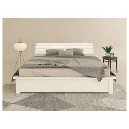 Bett Home Affaire "Antri, Massivholzbett, Holzbett, Bettgestell", weiß, B:198cm H:79,2cm L:224,6cm, Betten, aus massiver Kiefer, inklusive Lattenrost, Bettkasten optional