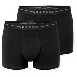 Boxershorts Schiesser "Cotton Flex", Herren, Gr. 7, 000, schwarz, Single Jersey, Obermaterial: 85% Baumwolle, 10% Polyamid, 5% Elasthan, körpernah, Unterhosen, Baumwollmischung, ohne störende Seitennähte, superweich