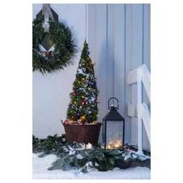 Konstsmide LED-Lichterkette, schwarz, Dioden 80 Stk. Flammen 80 Stk., Kabellänge 10m x Gesamtlänge 22,64m, Lichterketten, Micro LED Lichterkette, gefrostet, 80 bunte Dioden
