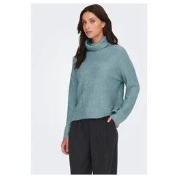 Rollkragenpullover Only "ONLARIZONA LS SEQUINS ROLLNECK PULL KNT", Damen, Gr. XS, arona detail:melange, silber sequins, Strick, Obermaterial: 58% Polyacryl, 23% Nylon, 12% Polyester, 5% metallisierte Fasern, 2% Elasthan, meliert, regular fit, Pullover