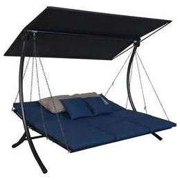 Hollywoodschaukel "Swing Smart denim", blau, B:210 H:160 T:145, Obermaterial: 100% Polyester, Angerer FREIZEITMÖBEL, Hollywoodschaukeln