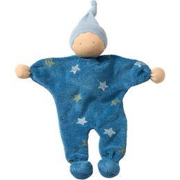 Püppchen mit Sterne-Muster, blau + grün ALANA