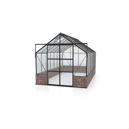Vitavia Gewächshaus 'Cassandra 11500' 257 x 448 x 248,9 cm schwarz Sockel Herbstlaub