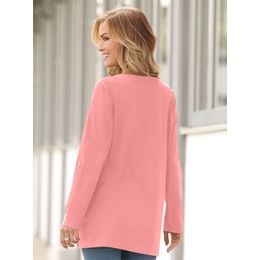 WITT Damen Longshirt mit Ärmeln zum Krempeln, apricot, Größe 46