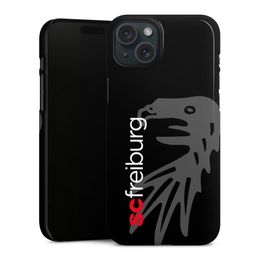 DeinDesign iPhone 15 Plus Handy Premium Case Smartphone Handyh&uuml;lle Schutzh&uuml;lle gl&auml;nzend Logo Sc Freiburg Official Licensed Product Premium Case