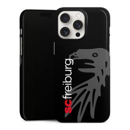 DeinDesign iPhone 15 Pro Max Handy Premium Case Smartphone Handyh&uuml;lle Schutzh&uuml;lle gl&auml;nzend Logo Sc Freiburg Official Licensed Product Premium Case