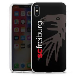 DeinDesign iPhone Xs Max Handy Silikon H&uuml;lle Case transparent Handyh&uuml;lle Logo Sc Freiburg Official Licensed Product Silikon Case