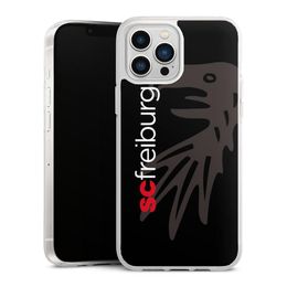 DeinDesign iPhone 13 Pro Max Handy Silikon H&uuml;lle Case transparent Handyh&uuml;lle Logo Sc Freiburg Official Licensed Product Silikon Case