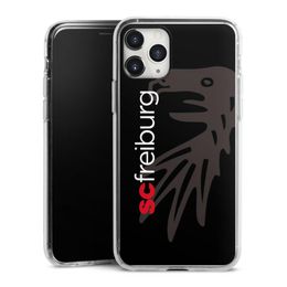 DeinDesign iPhone 11 Pro Max Handy Silikon H&uuml;lle Case transparent Handyh&uuml;lle Logo Sc Freiburg Official Licensed Product Silikon Case