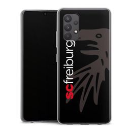 DeinDesign Galaxy A32 4G Handy Silikon H&uuml;lle Case transparent Handyh&uuml;lle Logo Sc Freiburg Official Licensed Product Silikon Case