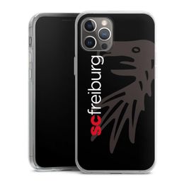 DeinDesign iPhone 12 Pro Max Handy Silikon H&uuml;lle Case transparent Handyh&uuml;lle Logo Sc Freiburg Official Licensed Product Silikon Case