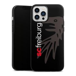 DeinDesign iPhone 13 Pro Max Handy Silikon H&uuml;lle Case schwarz Handyh&uuml;lle Logo Sc Freiburg Official Licensed Product