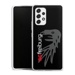 DeinDesign Galaxy A53 5G Handy Silikon H&uuml;lle Case wei&szlig; Handyh&uuml;lle Logo Sc Freiburg Official Licensed Product Silikon Case