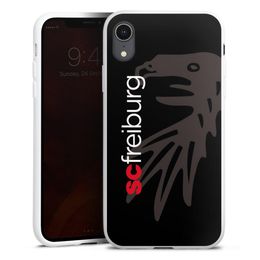 DeinDesign iPhone Xr Handy Silikon H&uuml;lle Case wei&szlig; Handyh&uuml;lle Logo Sc Freiburg Official Licensed Product Silikon Case