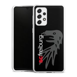 DeinDesign Galaxy A33 5G Handy Silikon H&uuml;lle Case wei&szlig; Handyh&uuml;lle Logo Sc Freiburg Official Licensed Product Silikon Case