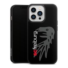 DeinDesign iPhone 13 Pro Handy Premium Silikon H&uuml;lle Handyh&uuml;lle schwarz Case Logo Sc Freiburg Official Licensed Product Silikon Premium Case