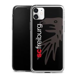 DeinDesign iPhone 11 Handy Slim Case Silikon Handyh&uuml;lle transparent H&uuml;lle extra d&uuml;nn Sc Freiburg Logo Official Licensed Product Silikon Slim Case
