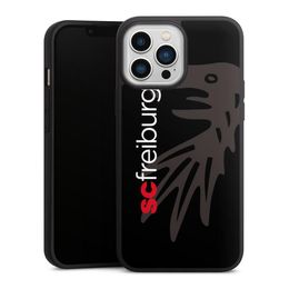 DeinDesign iPhone 13 Pro Max Handy Premium Silikon H&uuml;lle Handyh&uuml;lle schwarz Case Logo Sc Freiburg Official Licensed Product Silikon Premium Case