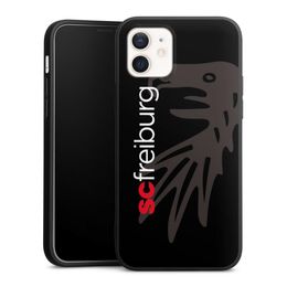 DeinDesign iPhone 12 Handy Premium Silikon H&uuml;lle Handyh&uuml;lle schwarz Case Logo Sc Freiburg Official Licensed Product Silikon Premium Case