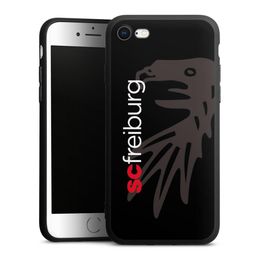 DeinDesign iPhone SE (2022) Handy Premium Silikon H&uuml;lle Handyh&uuml;lle schwarz Case Sc Freiburg Logo Official Licensed Product Silikon Premium Case