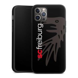 DeinDesign iPhone 12 Pro Handy Premium Silikon H&uuml;lle Handyh&uuml;lle schwarz Case Logo Sc Freiburg Official Licensed Product Silikon Premium Case