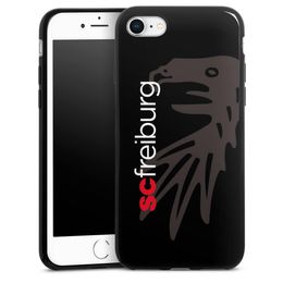 DeinDesign iPhone SE (2020) Handy Slim Case extra d&uuml;nn Silikon Handyh&uuml;lle schwarz H&uuml;lle Logo Sc Freiburg Official Licensed Product Silikon Slim Case