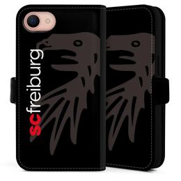 DeinDesign iPhone 17e Handy Klapph&uuml;lle Handyh&uuml;lle aus Kunst Leder schwarz Flip Case Logo Sc Freiburg Official Licensed Product Sideflip mit Lasche