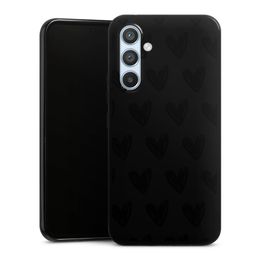 DeinDesign Galaxy A54 5G Handy Silikon Hülle Case schwarz Handyhülle Black Heart Love