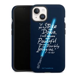 DeinDesign iPhone 14 Handy Panzer Handyhülle robuste Outdoor Hülle Schutzhülle matt Lightsaber Obi-Wan Kenobi Star Wars Tough Case