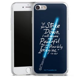 DeinDesign iPhone SE (2022) Handy Slim Case extra dünn Silikon Handyhülle transparent Hülle Obi-Wan Kenobi Star Wars Lightsaber Silikon Slim Case