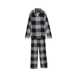Tom Tailor Damen Pyjama-Set mit Karomuster, grau, Kariert, Gr. 36