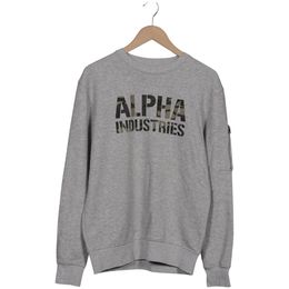 Alpha Industries Sweater Herren Größe M Second Hand grau