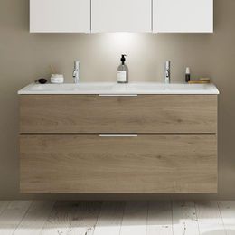 Burgbad Eqio Schrank mit Slim Keramik-Waschtisch, 2 Ausz&uuml;ge, SHBX122F6423C0001G0146,
