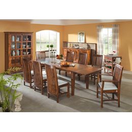 Esstisch mit Ansteckplatten Akazie 200-240/280x100x76 honig lackiert OXFORD #0123