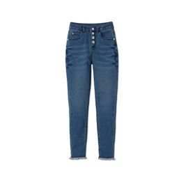 Tchibo - High-Waist-Jeans - M&auml;dchen - Gr. 134/140 - dunkelblau
