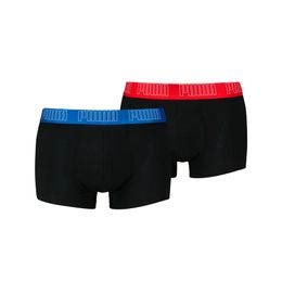 Trunk Puma "Puma MEN EVERYDAY TRUNKS 2P", Herren, Gr. M, schwarz, various logo colors, Obermaterial: 95% Baumwolle, 5% Elasthan, körpernah, Unterhosen, mit Logobund