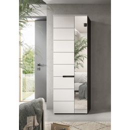 Garderobenschrank Inosign "REHAT, TOPSELLER, Höhe 190cm, 2 Türen, 6 Fächer, 1 Kleiderstange", grau, weiß, schwarz, B:65cm H:190cm T:37cm, FSC-zertifizierter Holzwerkstoff, Schränke, Garderobe, Flurschrank, Dielenschrank, Kleiderschrank, Garderobenmöbel