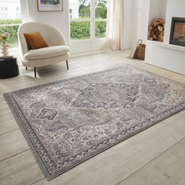 Teppich Hanse Home "Orken", grau (grau,creme), B:120cm H:8mm L:170cm, Polypropylen (PP), Teppiche, Kurzflor, Läufer, Orient, Vintage, Wohnzimmer, Schlafzimmer, Esszimmer