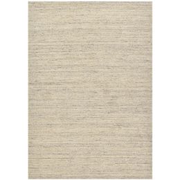 Wollteppich Theko "Pure UNI", grau (natural grau), B:140cm H:14mm L:200cm, Schurwolle, Teppiche, Handwebteppich, meliert, reine Wolle, handgewebt
