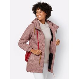 Anorak Casual Looks, Damen, Gr. 48, rot (rostrot, weiß, geringelt), 100% Polyester, gemustert, gestreift, mehrfarbig, Jacken