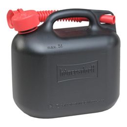 Hünersdorff Hünersdorff Kraftstoff-Kanister STANDARD 5 L, HD-PE schwarz, mit UN-Zulassung, rotes Zubehör (811400)