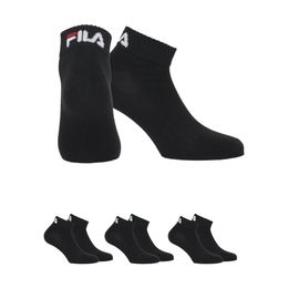 Kurzsocken Fila "UNISEX INVISIBLE PLAIN SOCKS", Damen, Gr. 35-38, schwarz, Baumwolle, Elasthan, Polyester, bedruckt, unifarben, elastisch, Socken, mit Logostickerei