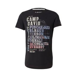 CAMP DAVID T-Shirt Herren Gr&ouml;&szlig;e XL himmelblau / hellgrau / pastellrot / schwarz