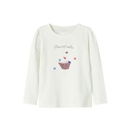 name it Shirt 'NMFNETTA' Mädchen Größe 104 blau / schoko / silber / weiß