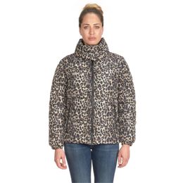 Outdoorjacke Le Temps Des Cerises "SOFIE", Damen, Gr. L, braun, 100% Polyester, bedruckt, hoch geschlossener Ausschnitt, Jacken, in ausgefallenem Muster