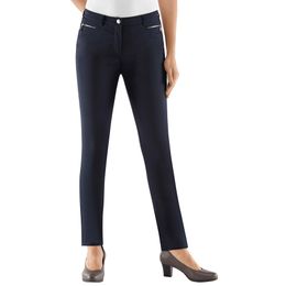 Thermohose Stehmann, Damen, Gr. 20, Kurzgrößen, blau (marine), 76% Viskose, 21% Polyamid, 3% Elasthan, unifarben, lang, Hosen Gerade Hose Thermohose