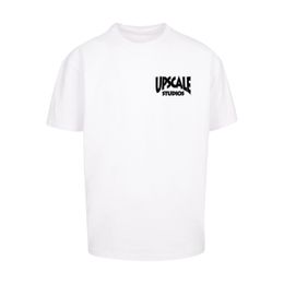 T-Shirt "Upscale by Mister Tee Unisex Upscale Studios Oversize Tee", Herren, Gr. S, weiß, 100% Baumwolle, UPSCALE BY MISTER TEE, unifarben, oversize, Rundhals, Shirts