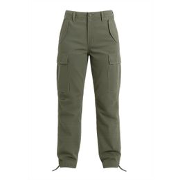 Cargohose Brandit "Brandit Damen Ladies M-65 Cargo Pants", Damen, Gr. 27, Normalgrößen, grün (olive), 100% Baumwolle, unifarben, loose fit, Hosen
