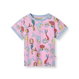 Smafolk Småfolk Shirt "Meerjungfrauen und Delfine" in Rosa/ Bunt - 53% | Größe 110/116 | Kinder-oberteile